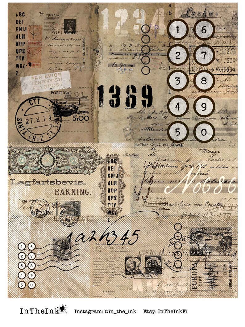 Vintage Documents Printable Ephemera Kit Junk Journal - Etsy
