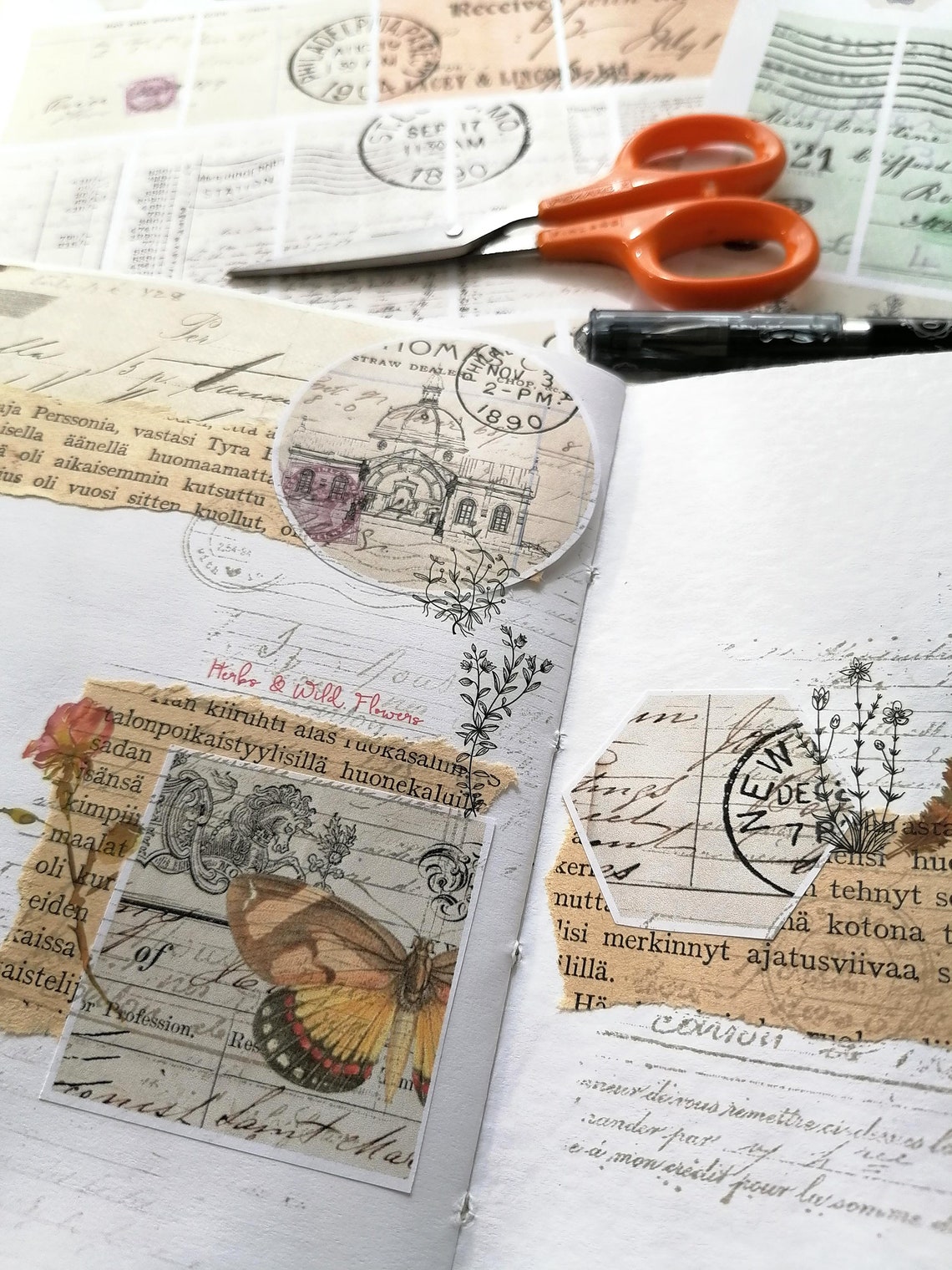 Vintage Ephemera. Printable Collage Sheet Digital Collage - Etsy UK