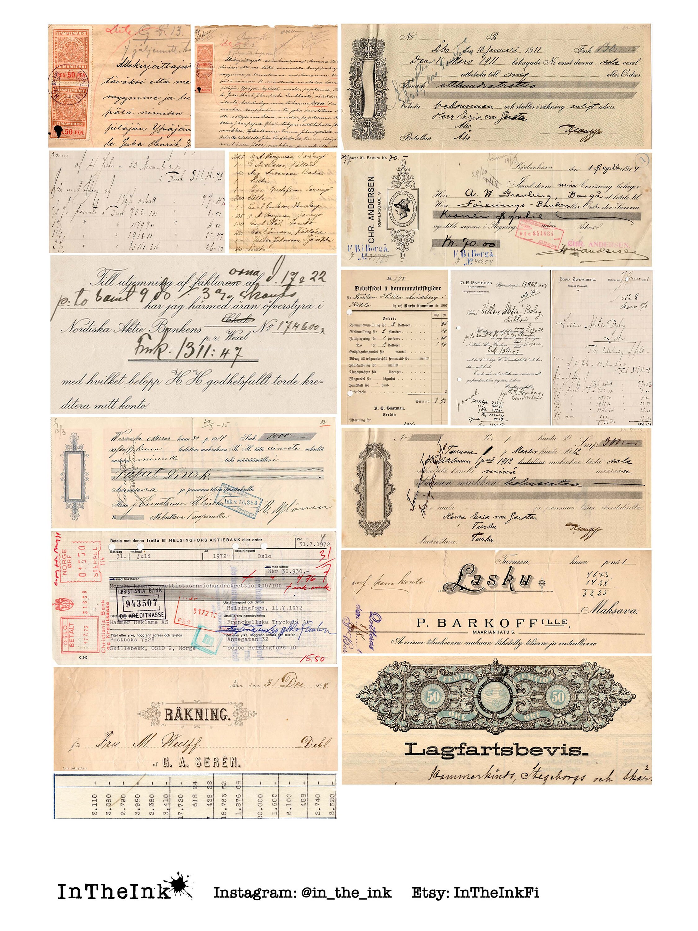 Vintage Documents Printable Ephemera Kit Junk Journal - Etsy