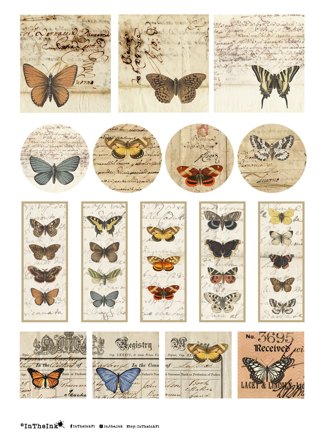 Vintage Ephemera. Printable Collage Sheet Digital Collage - Etsy UK