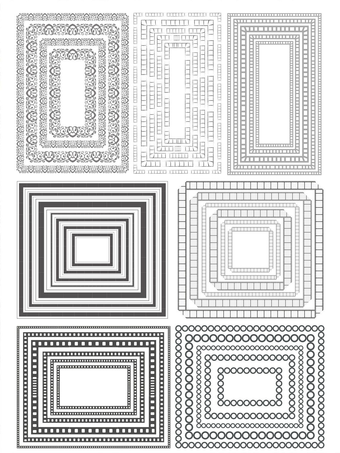 Frames and Labels. Printable Sheet, Digital Download - Etsy