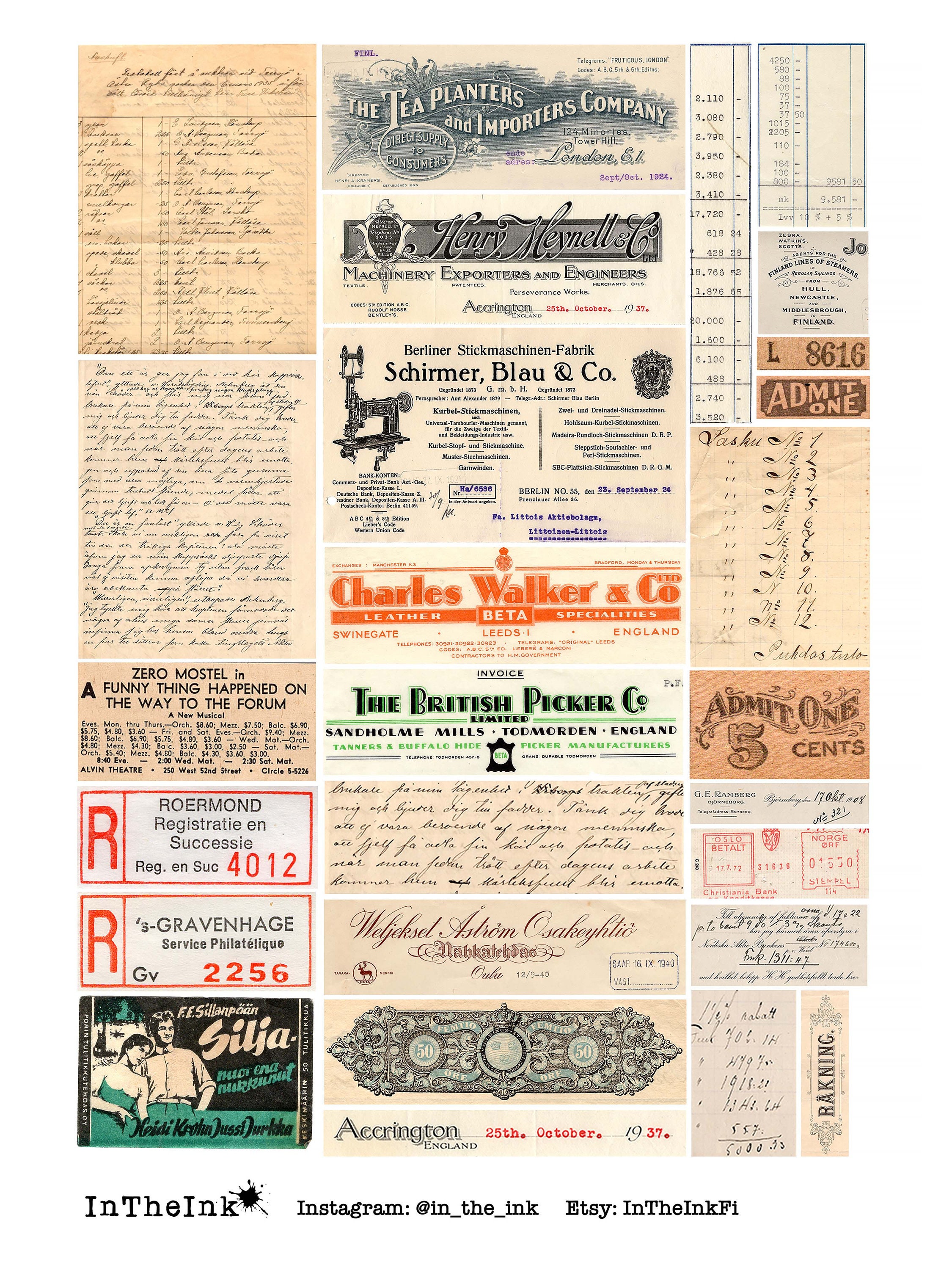 Vintage Documents Printable Ephemera Kit Junk Journal - Etsy