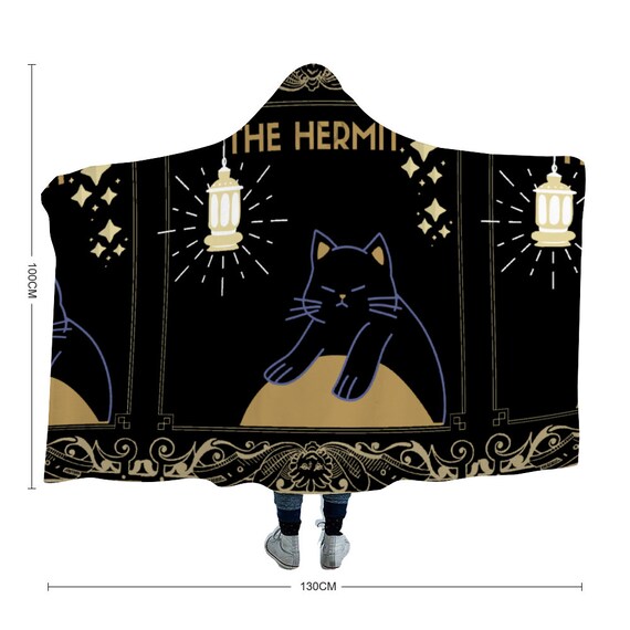 Hermit tarot card Fleece Hooded Blanket | Etsy