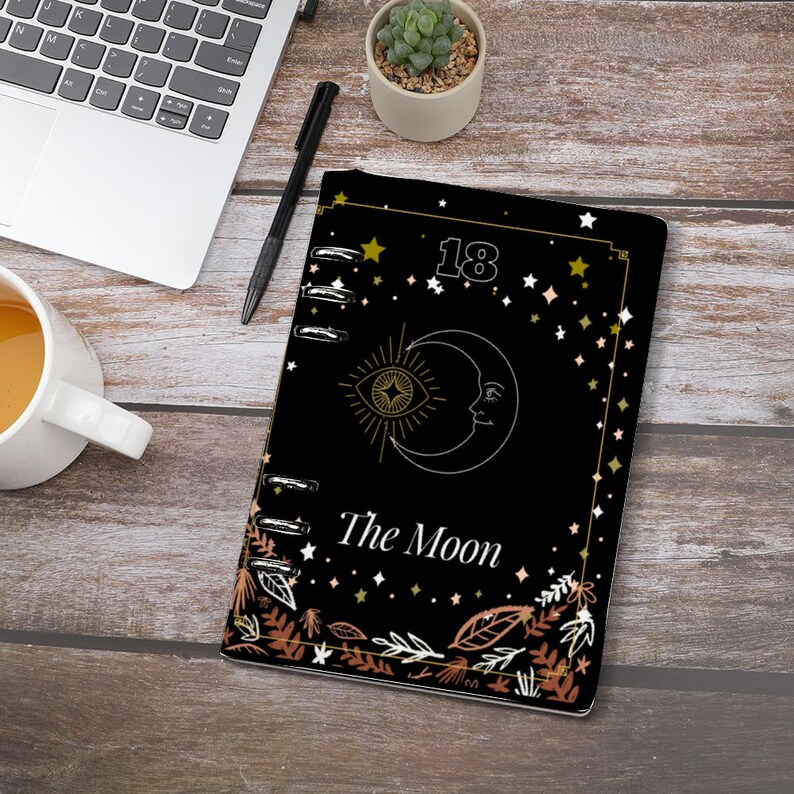 The Moon Tarot Card Art Binder Notebook A6 Detachable Notes Binder ...