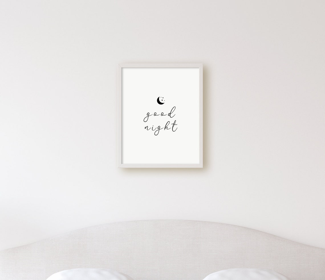 Good Night Bedroom Wall Decor Printable Wall Art Above Bed - Etsy