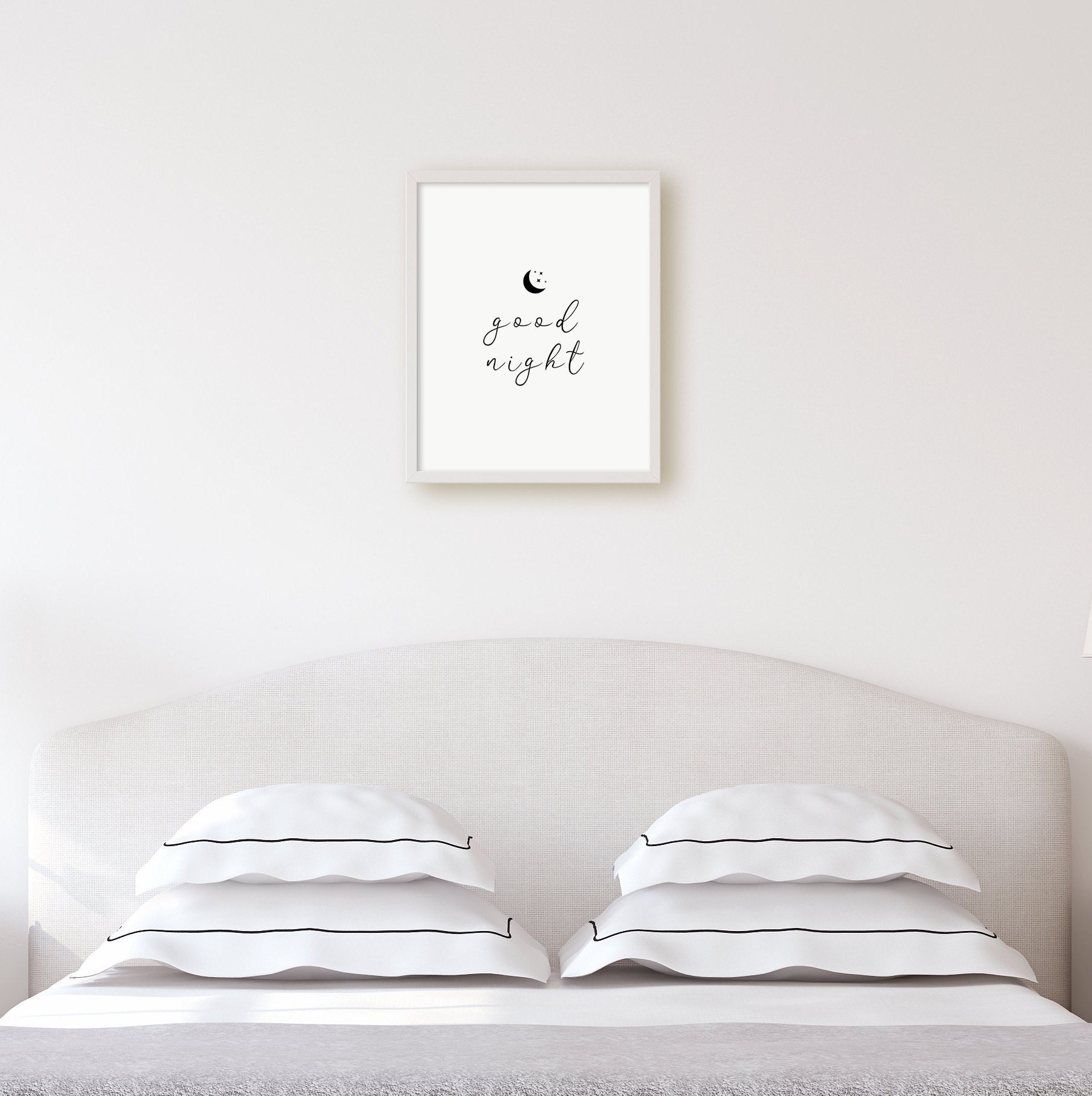 Good Night Bedroom Wall Decor | Printable Wall Art | Above Bed Sign - Etsy