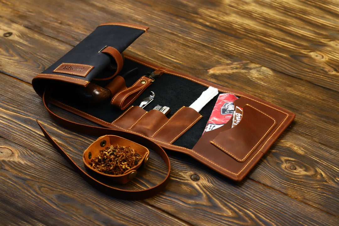Leather Pipe Bag and Pouch Duo* Customized Gift *complete Kit for 2 ...