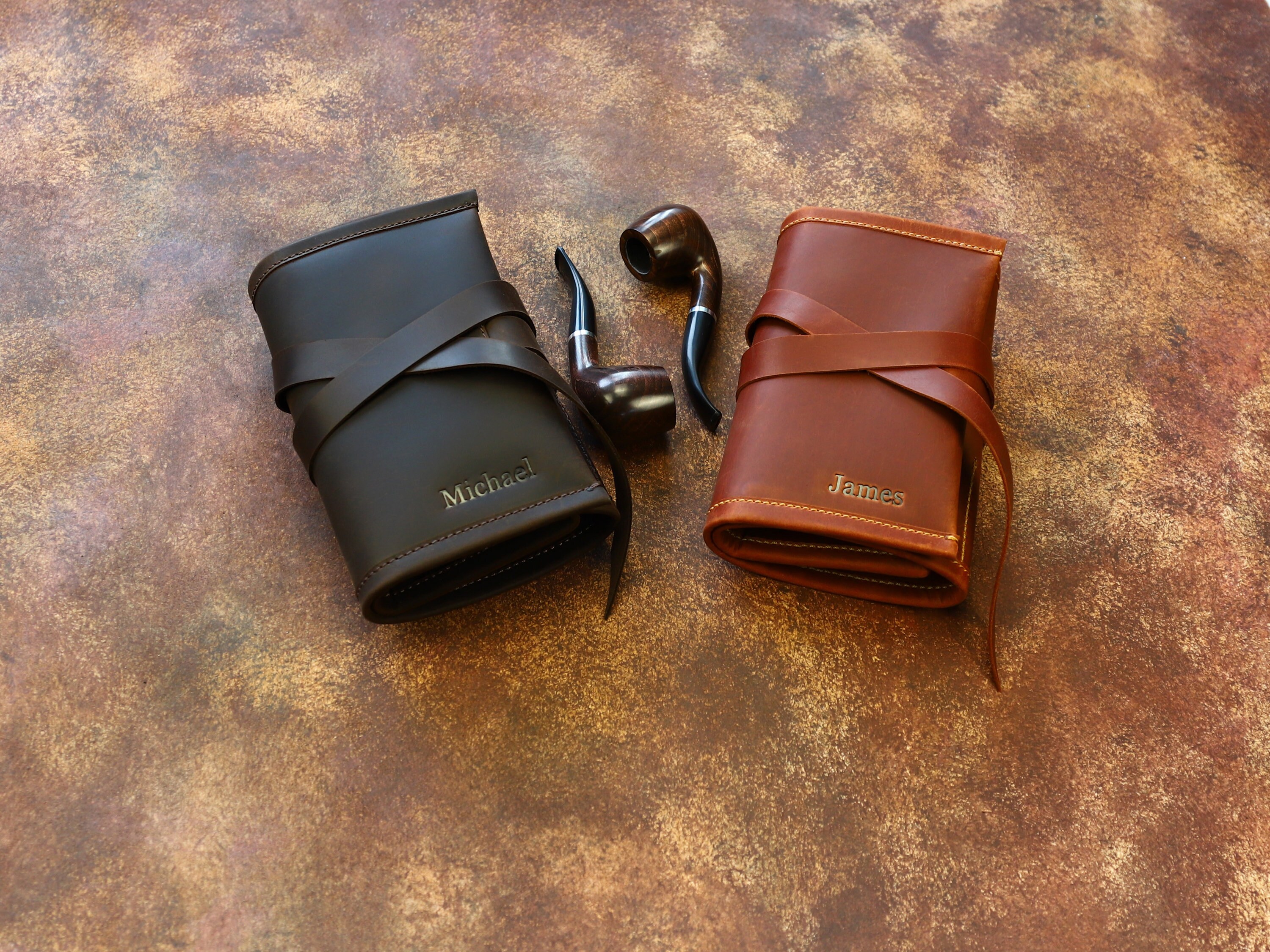 Leather Pipe Pouch tobacco Pipe Travel Casepersonalized Pipe Case Gift ...