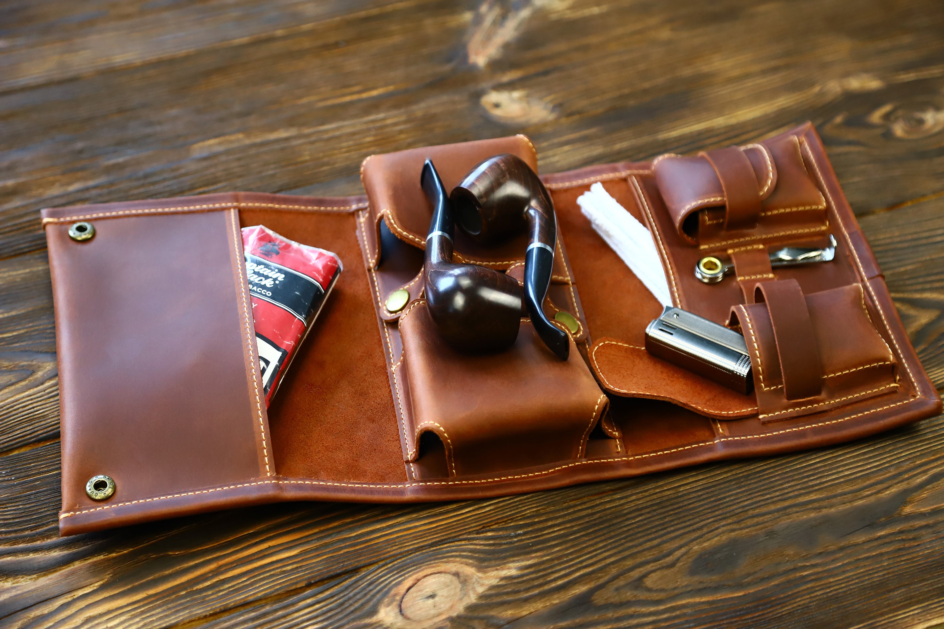 Leather Case for Pipe Smokers Kit* Tobacco Smokers Gift*tobacco Smokers ...