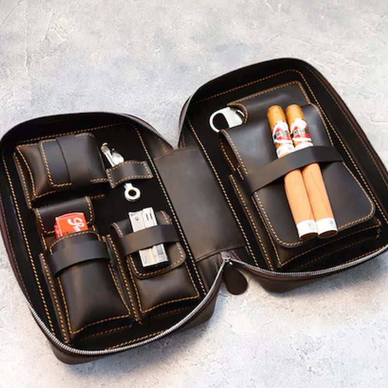 Leather Cigar Case - Etsy