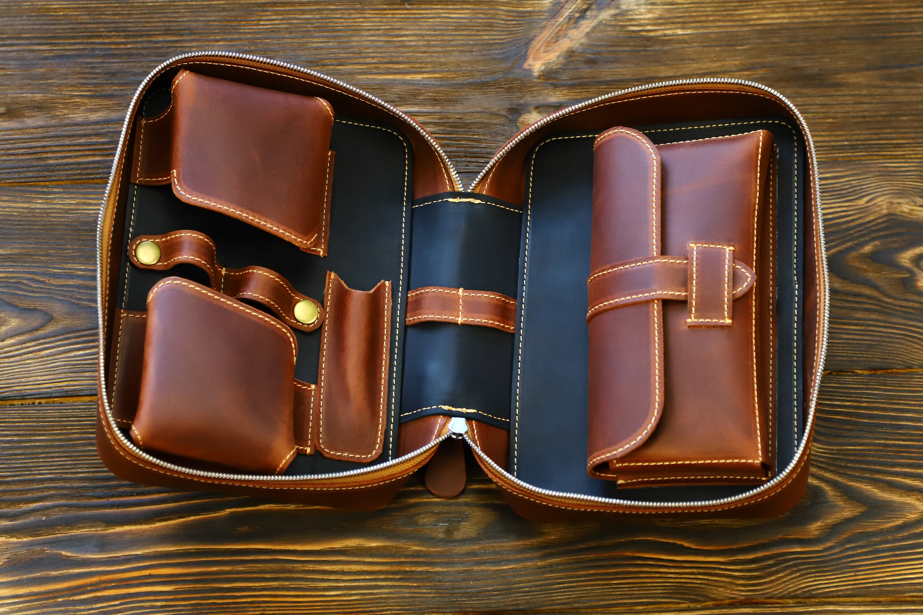 Leather Pipe Case, Zippered Pipe Bag, Leather Pipe Bag, Leather Pipe ...