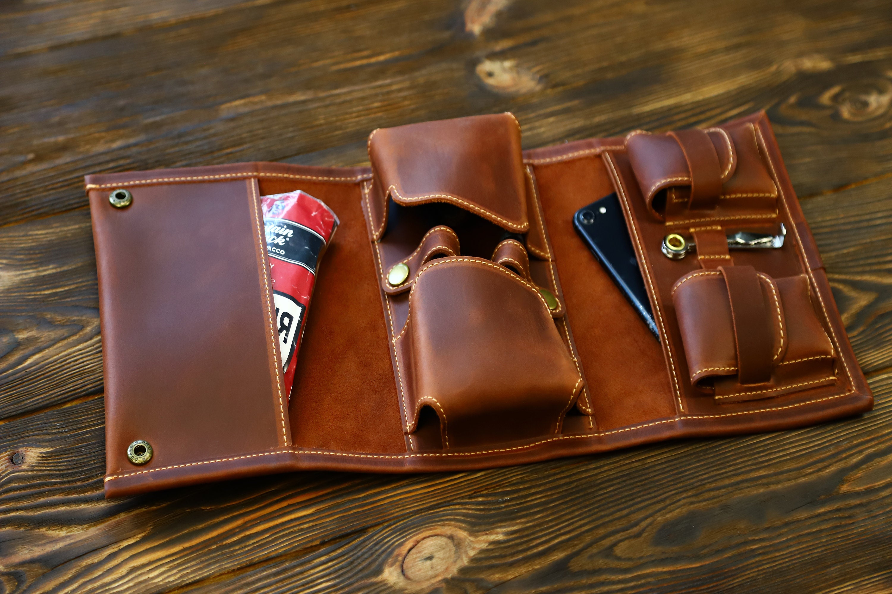 Leather Case for Pipe Smokers Kit* Tobacco Smokers Gift*tobacco Smokers ...