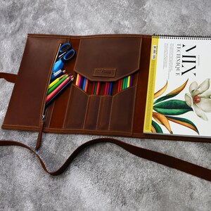 Leather Drawing Album Cover, Drawing Pad, Pen Case, Personalized ...