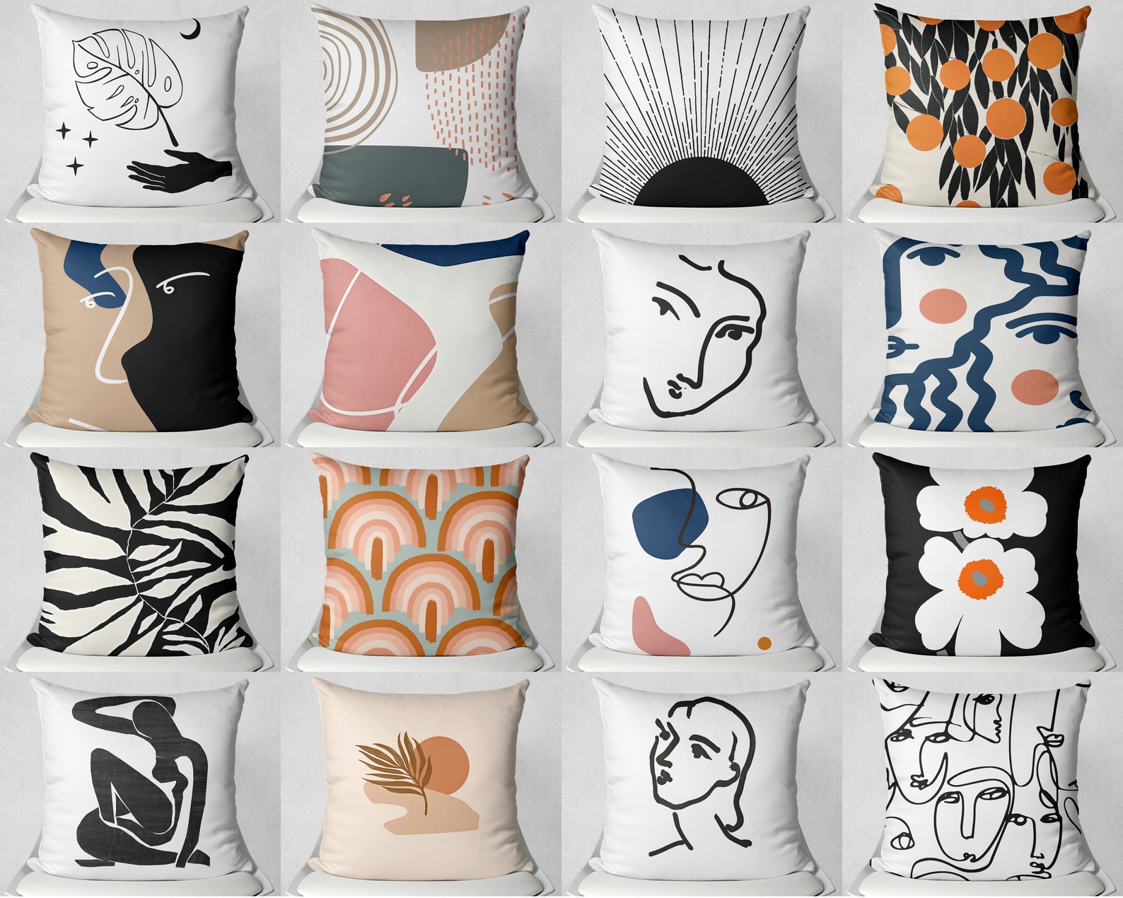 Modern Abstract Throw Pillow | Etsy