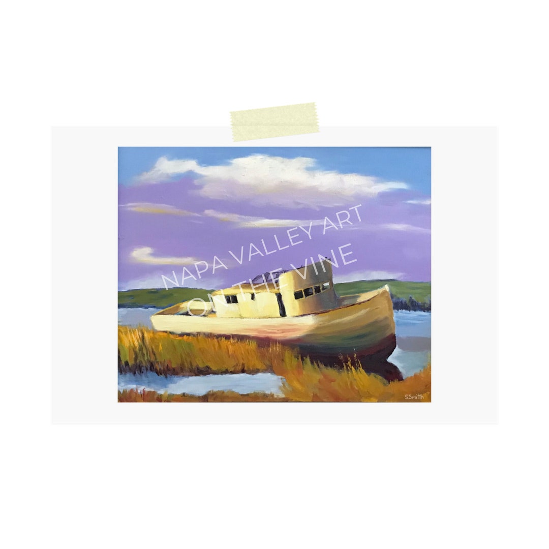 The Iconic Point Reyes - Boat Beached in Tomales Bay Oil Painting ...