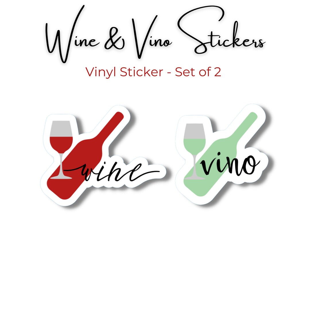 Wine & Vine Sticker Set of 2 Stickers Vinyl Water-resistant Sticker ...