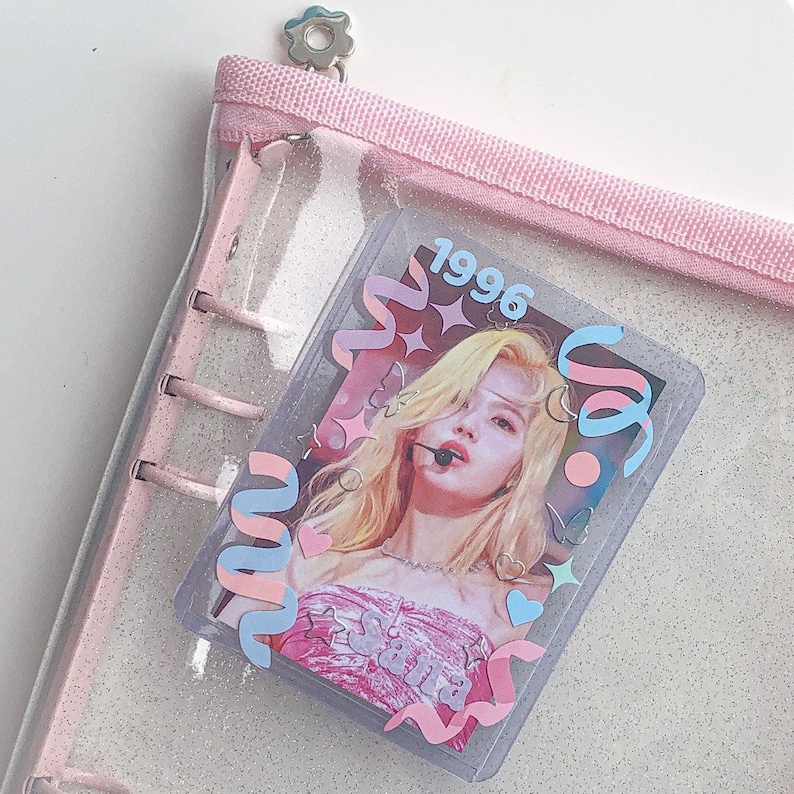 A5 Kpop Photocard Binder Glitter Zipper Bag - Etsy