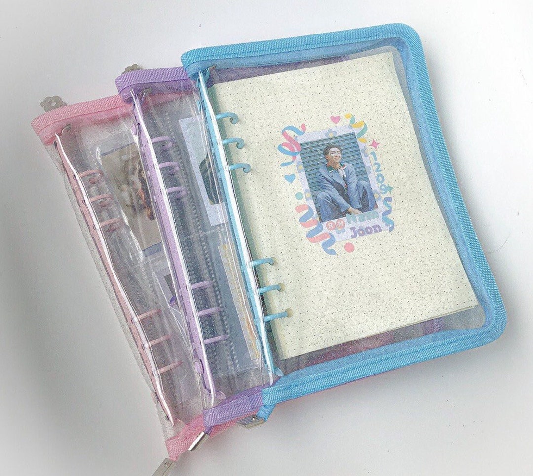 A5 Kpop Photocard Binder Glitter Zipper Bag - Etsy