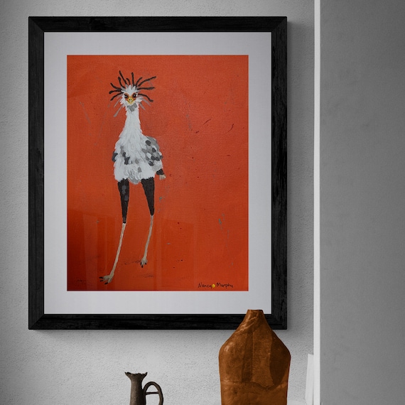 Secretary Bird Art Print | Etsy