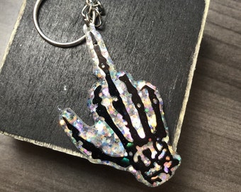 Middle Finger Keychain - Etsy