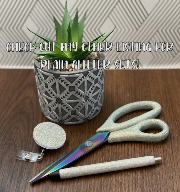 Cow Print Glittered Scissors Pen And/or Badge Reel Custom - Etsy