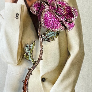 Beautiful Roses Brooches Two Colors Blue, Pink Perfect Present With ...