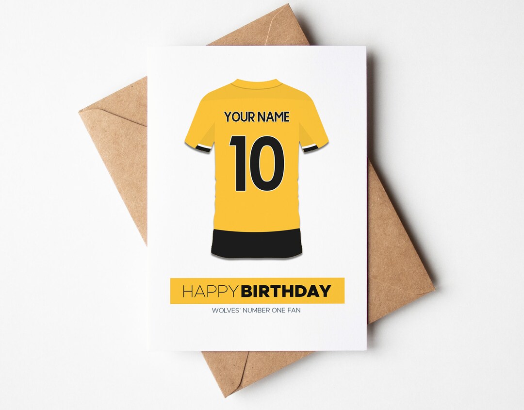 Personalised Wolves Birthday Card NEW 2022/23 SHIRT - Etsy UK