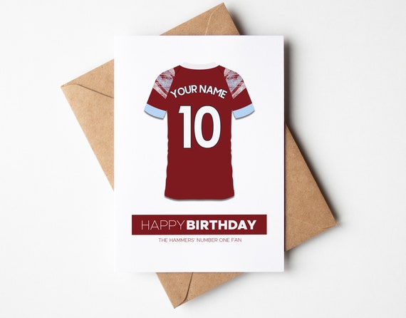 Personalised West Ham Birthday Card West Ham Greeting Card - Etsy Italia