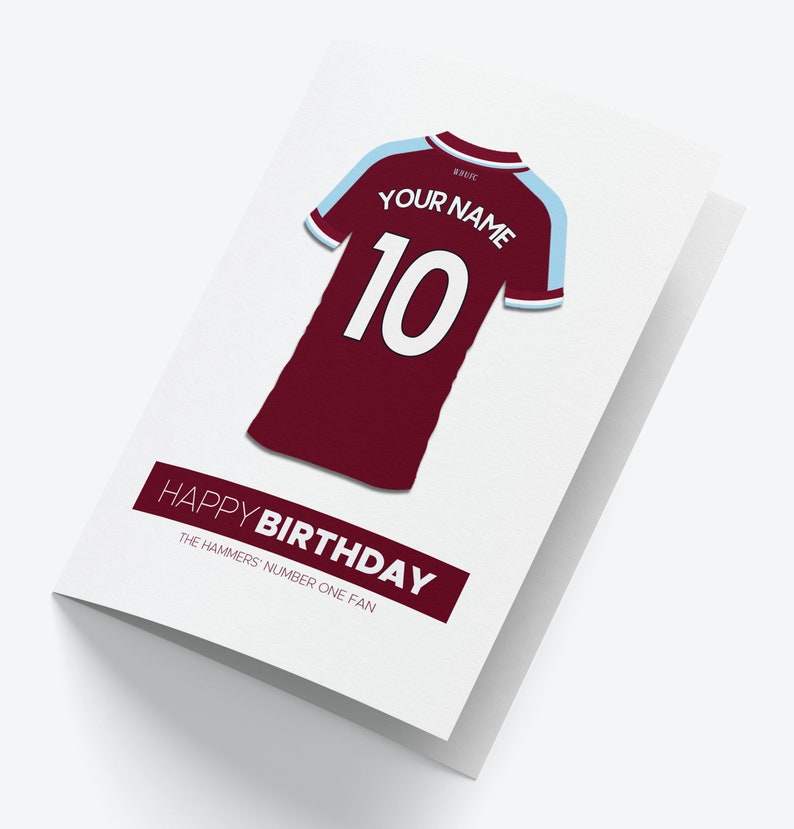 Personalised West Ham Birthday Card West Ham Greeting Card | Etsy