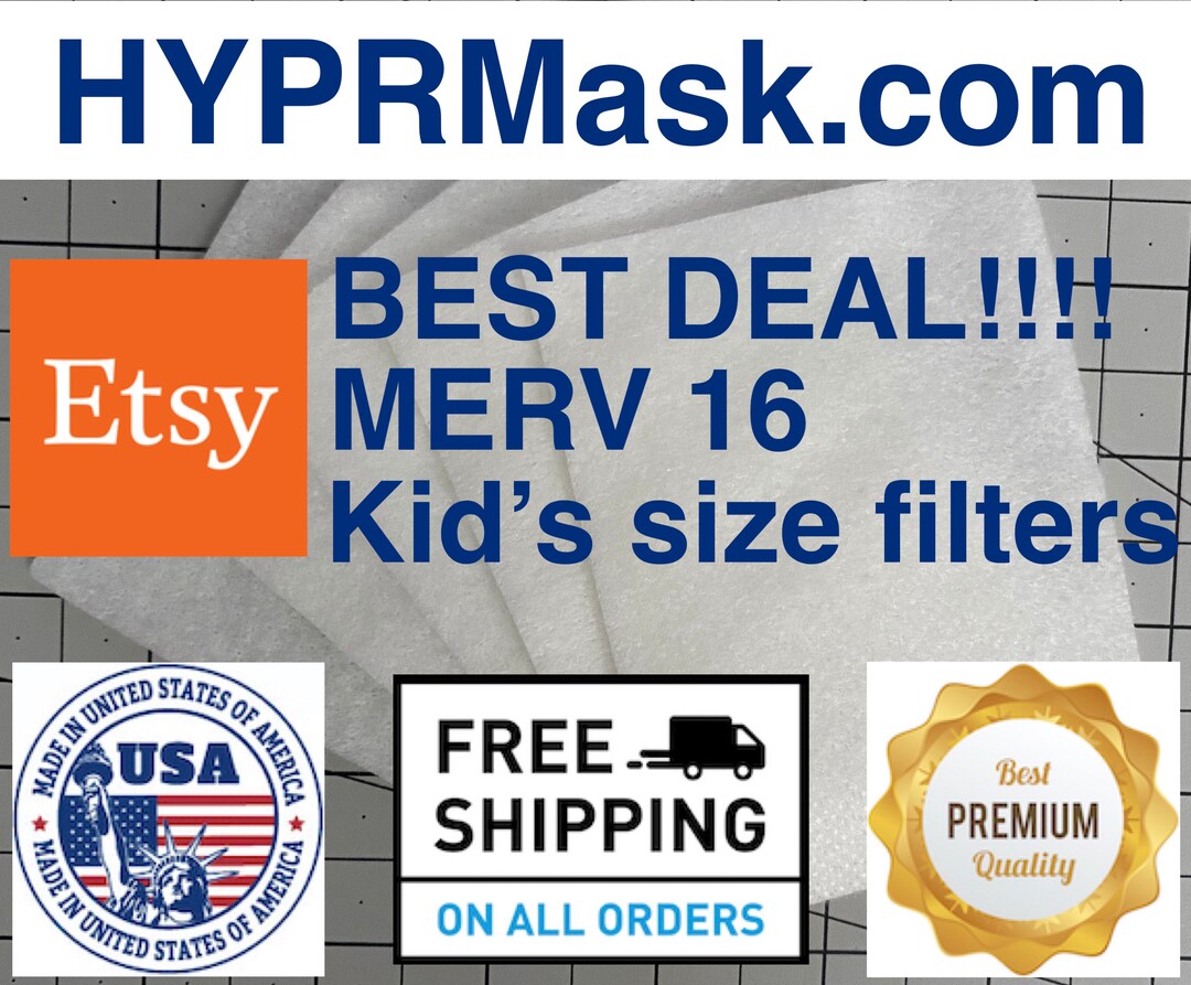 MASK FILTER Insert for Kids. Fits All Cloth Masks! Easily Breathable ...