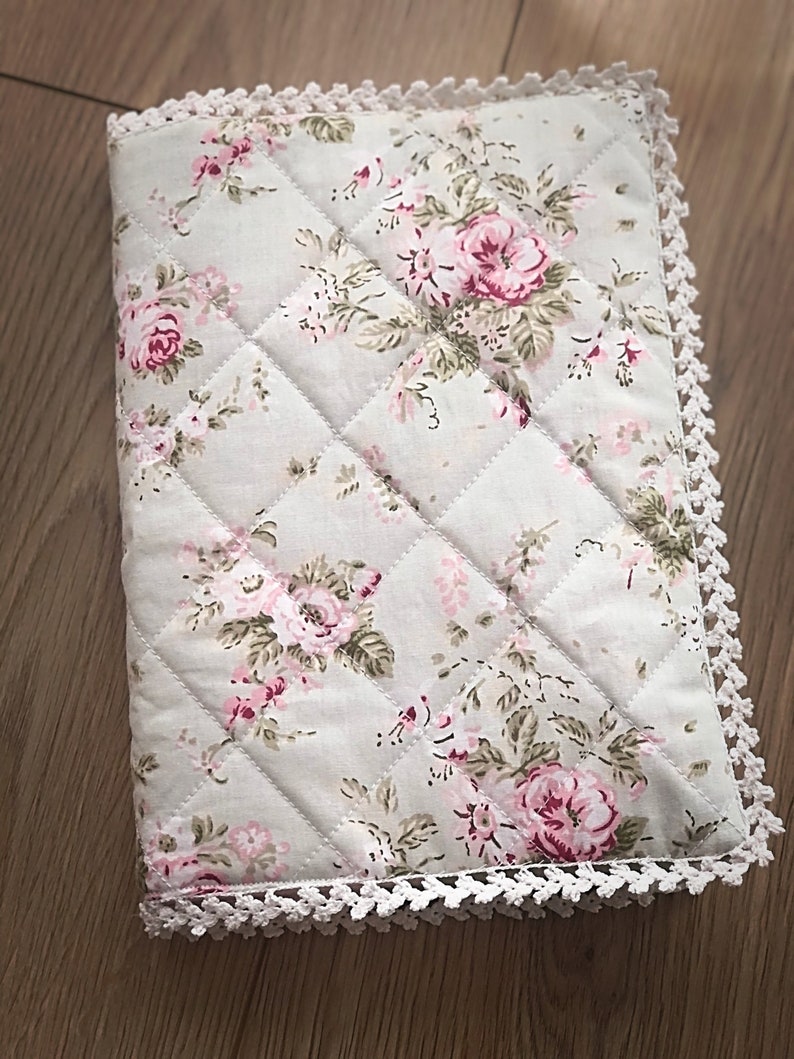 Lace Detailed Quilted Fabric Bible /book Cover - Etsy