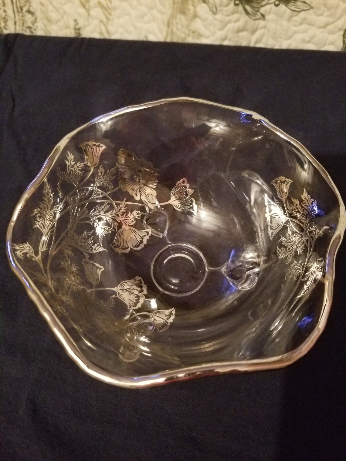 VINTAGE Silver Poppy Flower Inlay Bowl - Etsy