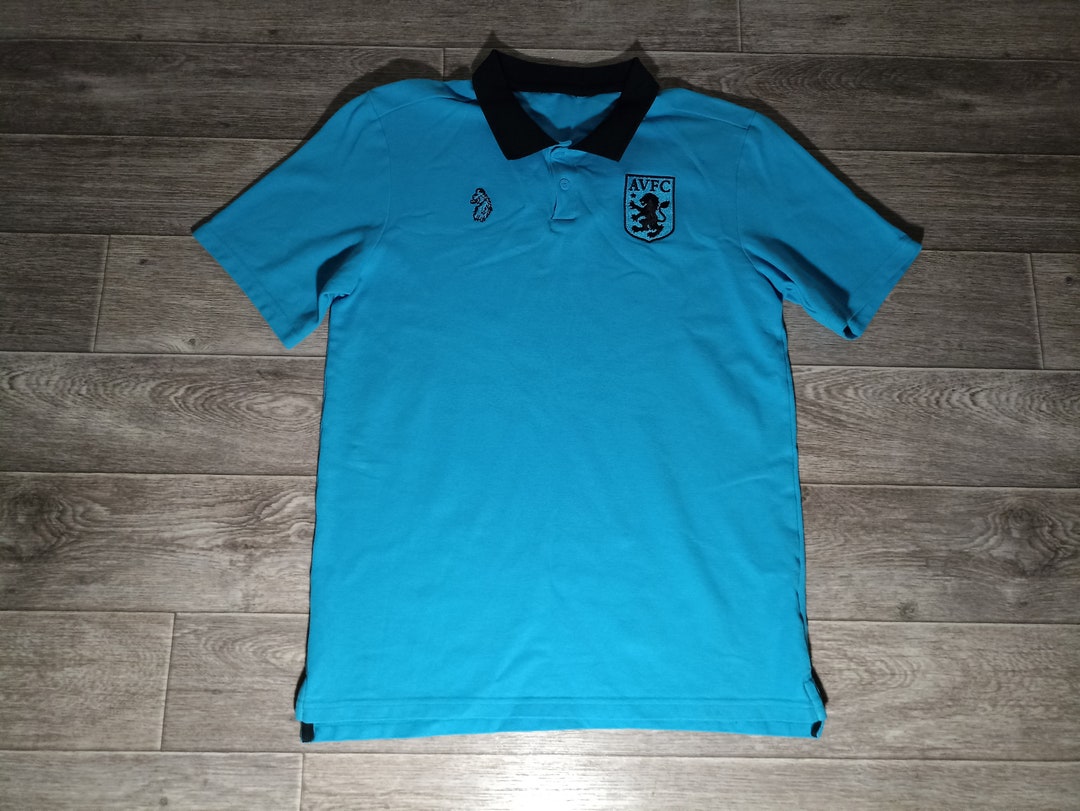 Aston Villa FC AVFC England Luke Polo Blue Black Training Men's Sports ...