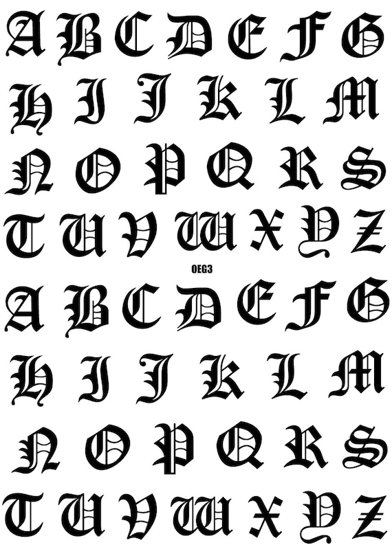 Gothic font - hcfalas