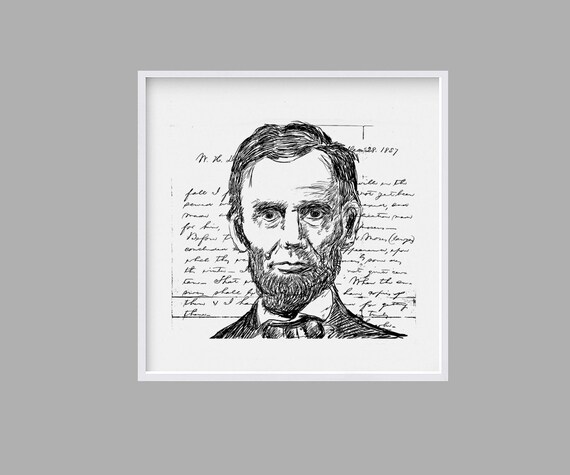 Abraham Lincoln US President Printable Art Instant | Etsy