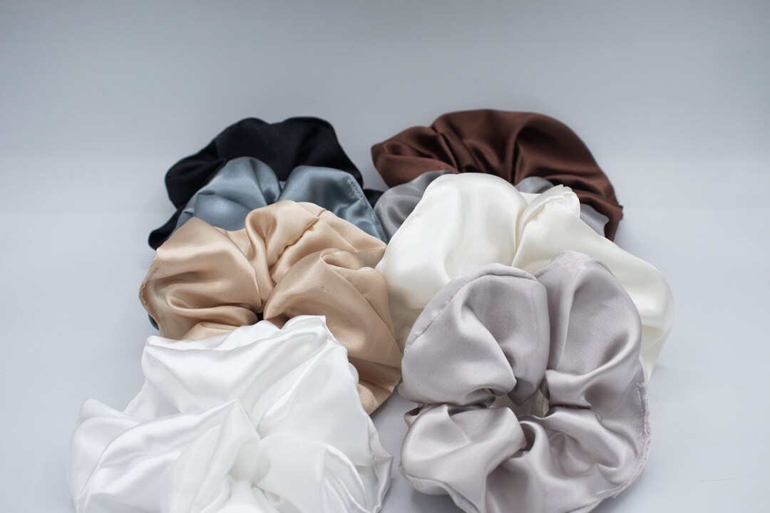Solid Colored Hair Scrunchies, Large Neutral Tones Handmade - Etsy