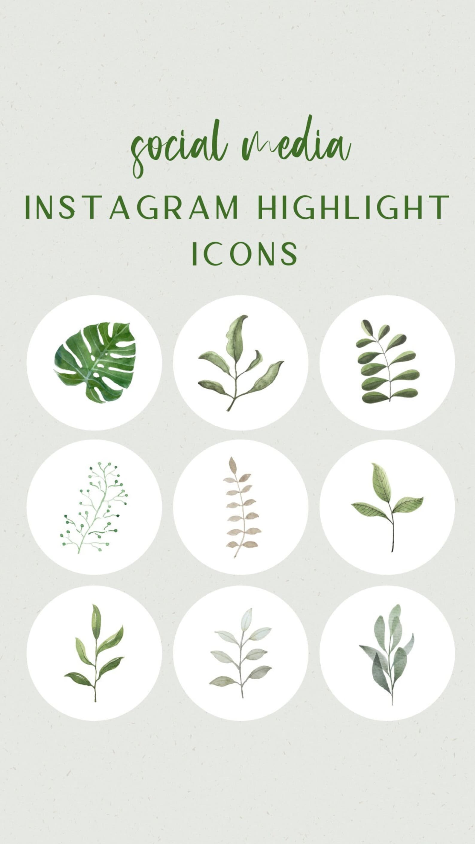 9 Floral Instagram Highlight Covers. Digital Download. | Etsy