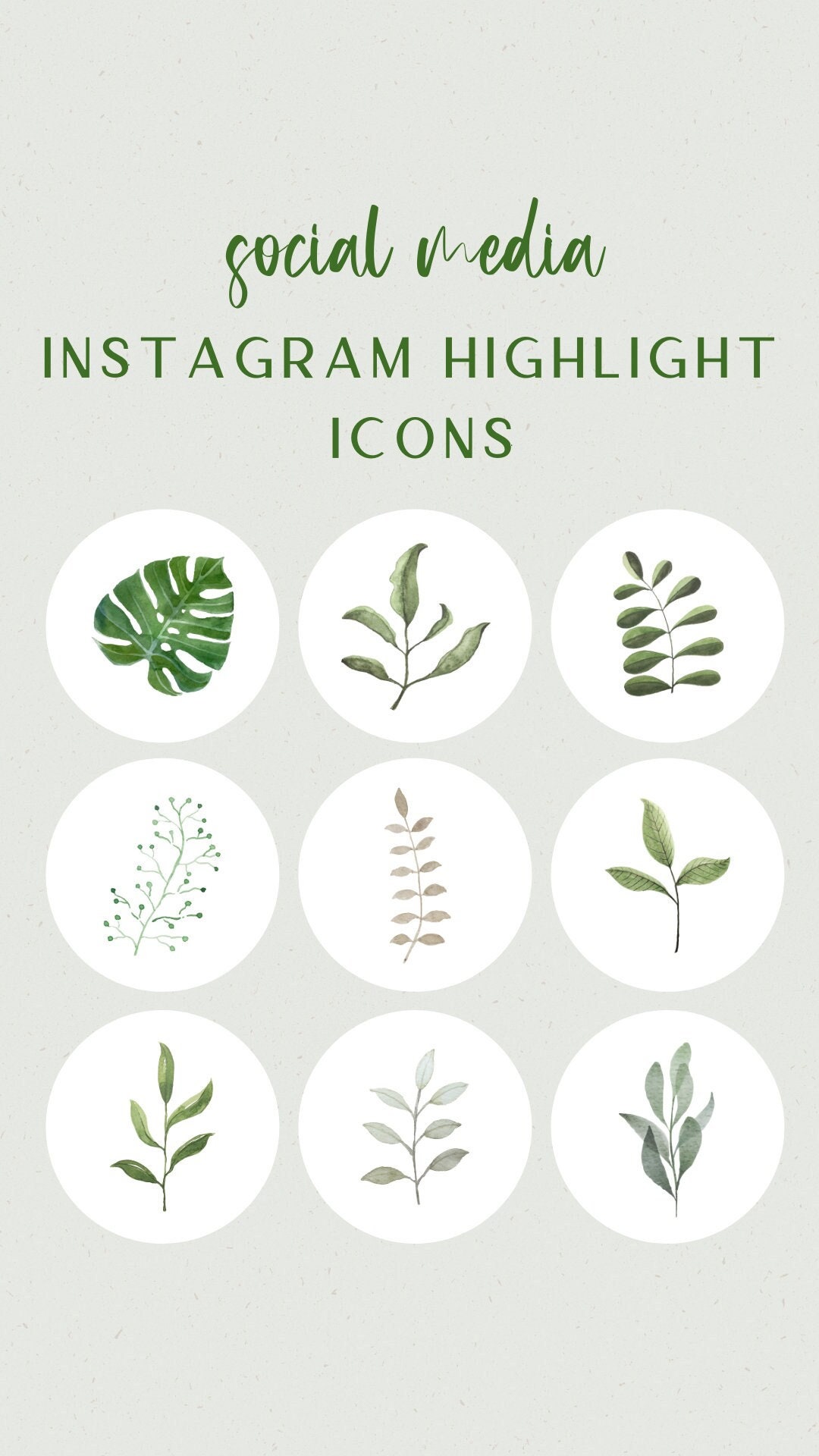 9 Floral Instagram Highlight Covers. Digital Download. | Etsy
