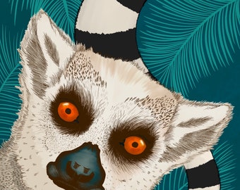 Lemur Print - Etsy