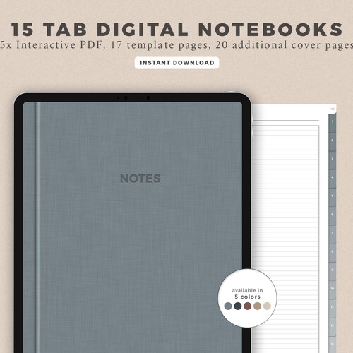 Basic Sticker Set 1 in 5 Colors Digital Planner Goodnotes | Etsy