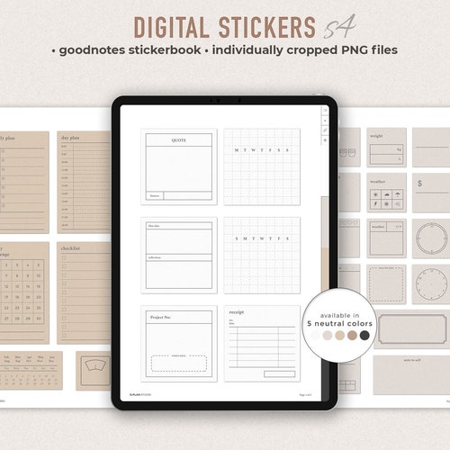 Neutral Icon Digital Stickers Goodnotes Sticker Book - Etsy UK