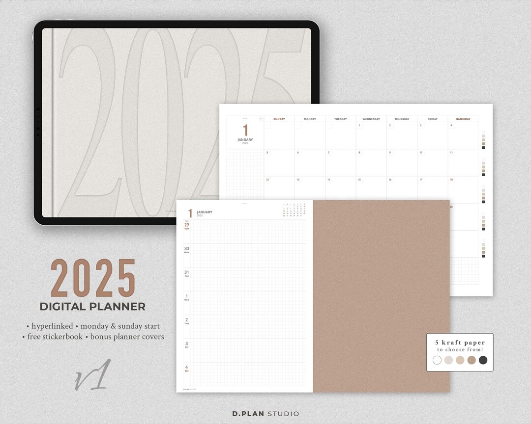 2025 Hyperlinked Digital Planner - V1 - Etsy