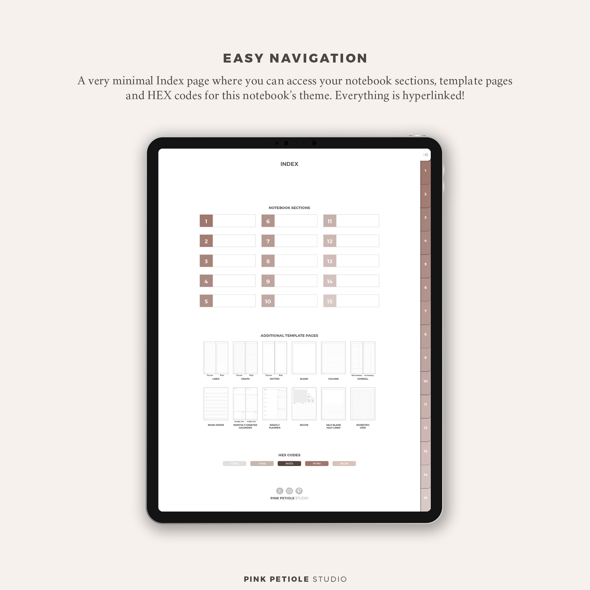 Digital Notebook 15 Hyperlinked/interactive Tabs - Etsy Canada