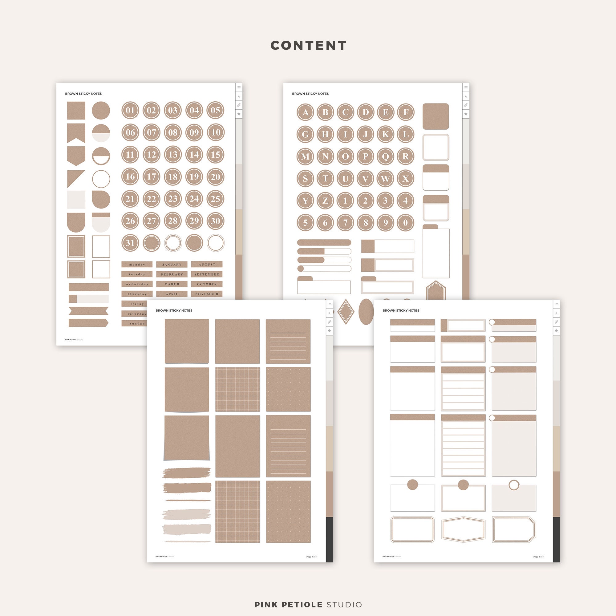 Basic Sticker Set 1 in 5 Colors Digital Planner Goodnotes | Etsy