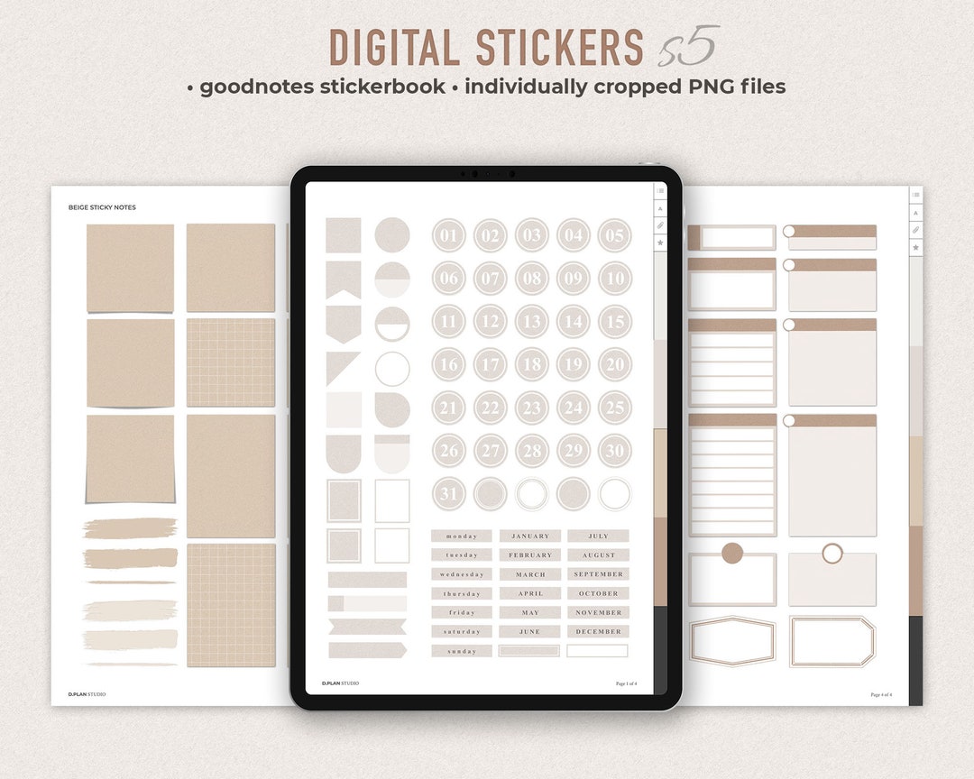 Basic Sticker Set 1 in 5 Colors | Digital Planner | Goodnotes ...