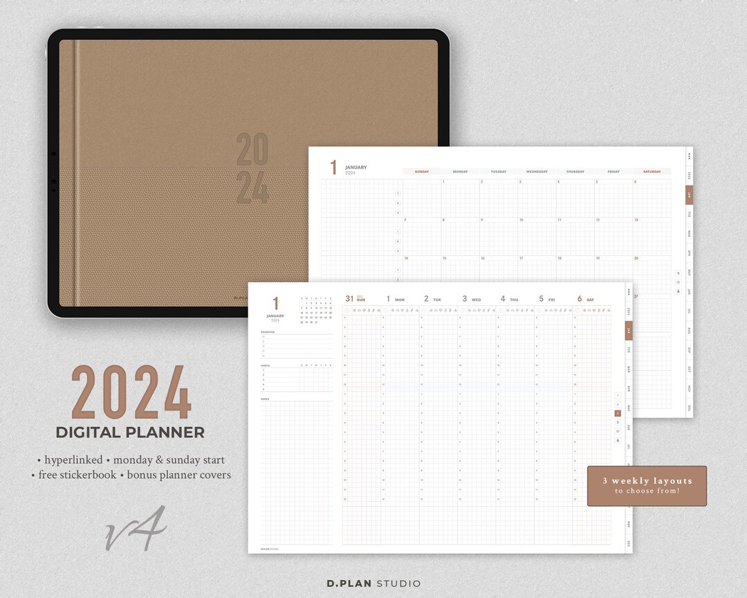 2024 Hyperlinked Digital Planner V4 - Etsy