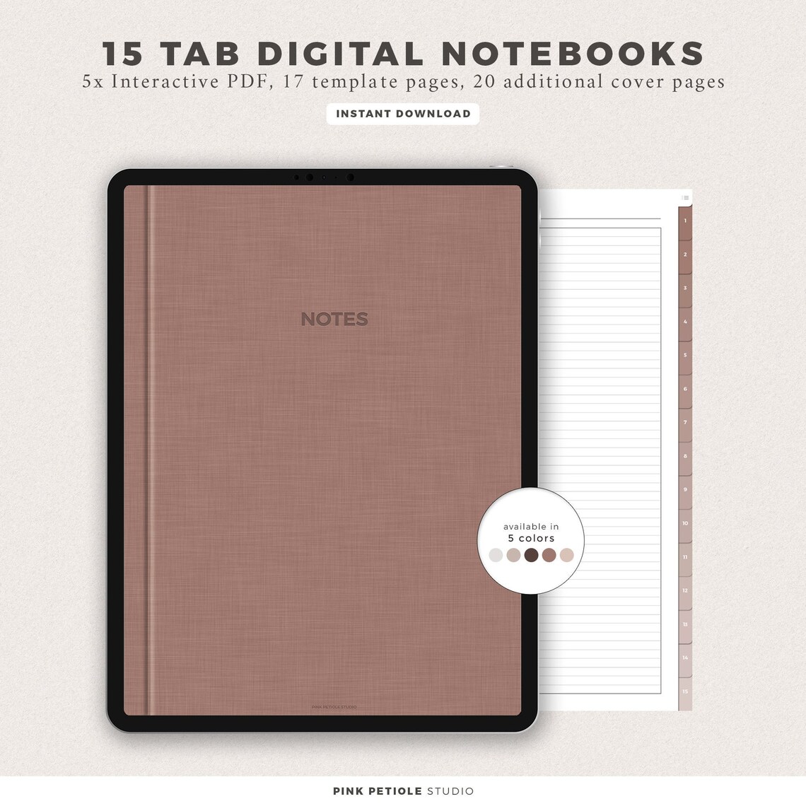 Digital Notebook 15 Hyperlinked/interactive Tabs | Etsy Canada