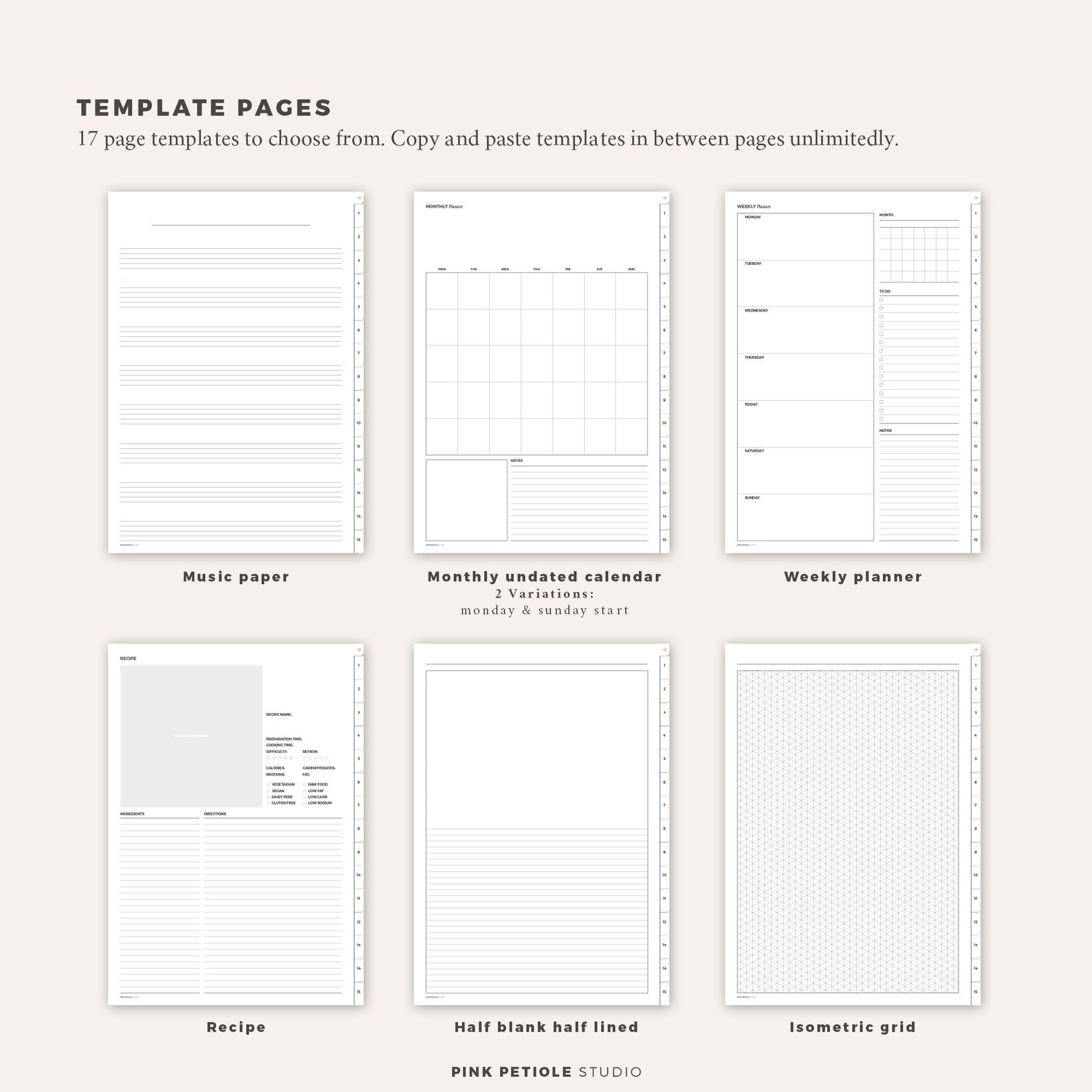 Digital Notebook 15 Hyperlinked/interactive Tabs - Etsy Canada