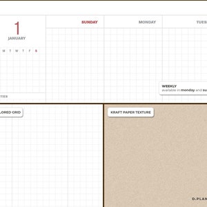 Undated Digital Weekly Planner | Landscape | Grid - Etsy