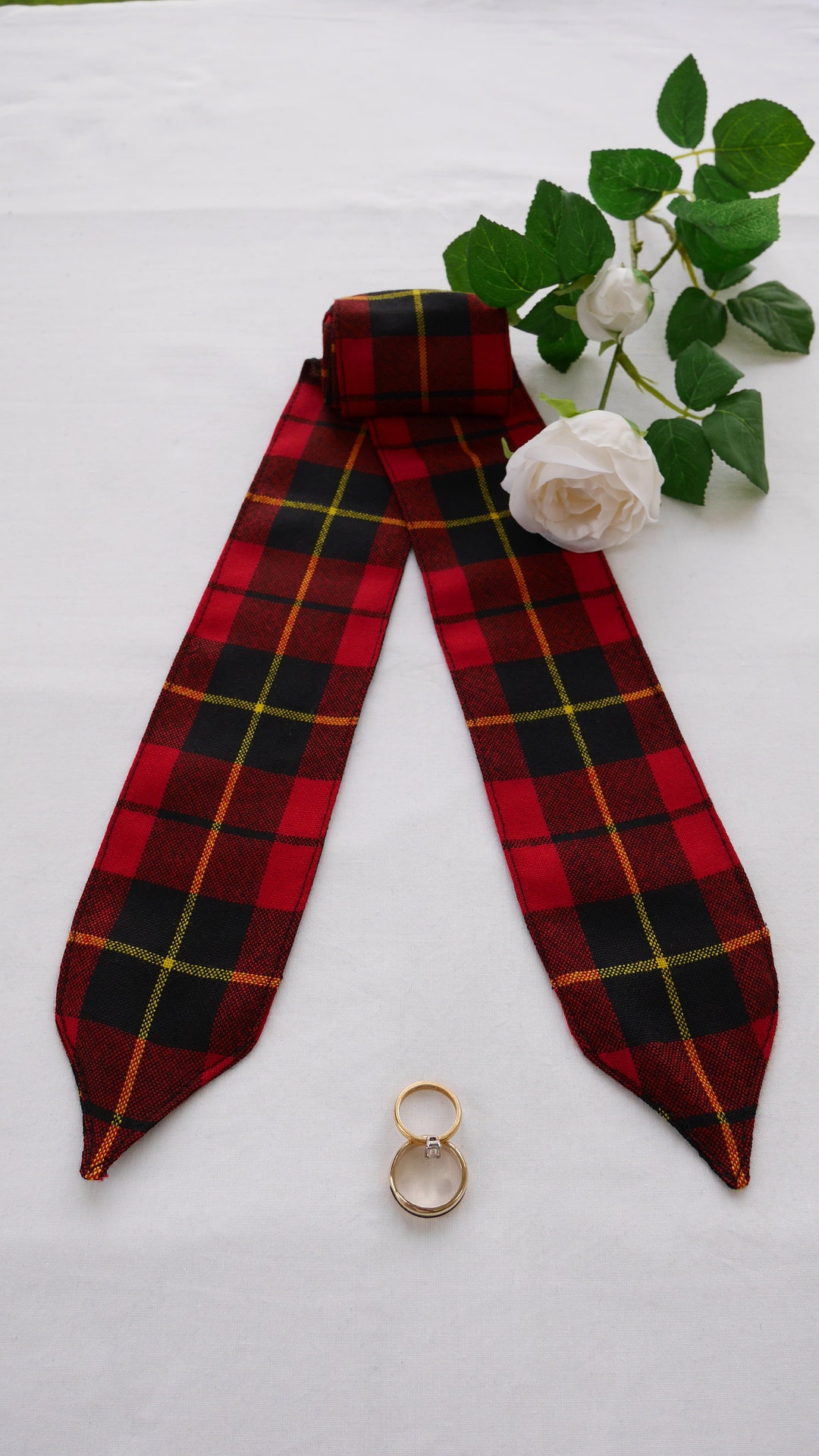Tartan Handfasting Ribbon WALLACE (RED) - Etsy